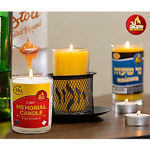 Ner Mitzvah Yahrzeit Memorial Candles - 2 Day Yahrzeit Candle - Yartzeit Candles 48 Hour Yom Kippur Jewish Candles in Glass Tumbler - 2 Pack