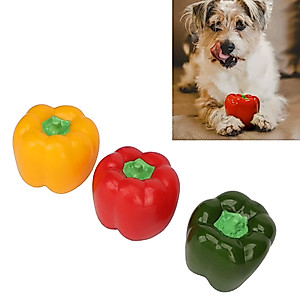 Dog Squeaky Chew Toys,Cute Pepper Shape Teeth Grinding,Cuddly Soft Toy for Dogs,Interactive Boredom Relief Bite Resistant Squeaky Squeeze Dog Toy for Medium Dogs