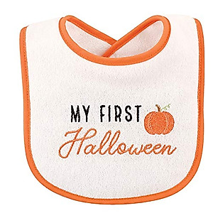 Hudson Baby Unisex Baby Cotton Terry Drooler Bibs with Fiber Filling, Neutral Holiday, One Size