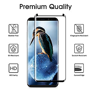 OTAO Galaxy S8 Screen Protector Tempered Glass (2 Pack), 3D Curved Dot Matrix Glass Screen Protector for Samsung Galaxy S 8 with Installation Tray [Case Friendly]