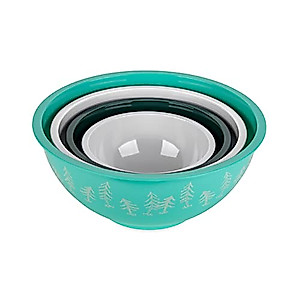 Camco Life is Better at The Campsite Nesting Bowl Set with Lids | Great for On-The-Go Lifestyles | Features (4) Durable Melamine Bowls with (4) Plastic Lids (53451)