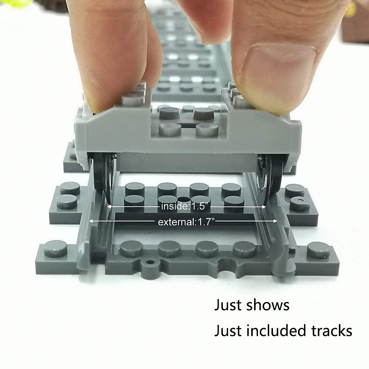 56pcs City Train Tracks Toy Straight and Flexible Train Track Railway Extension Building Set Block Toy Compatible with Major Brand (36 Straight and 20 Flexible)