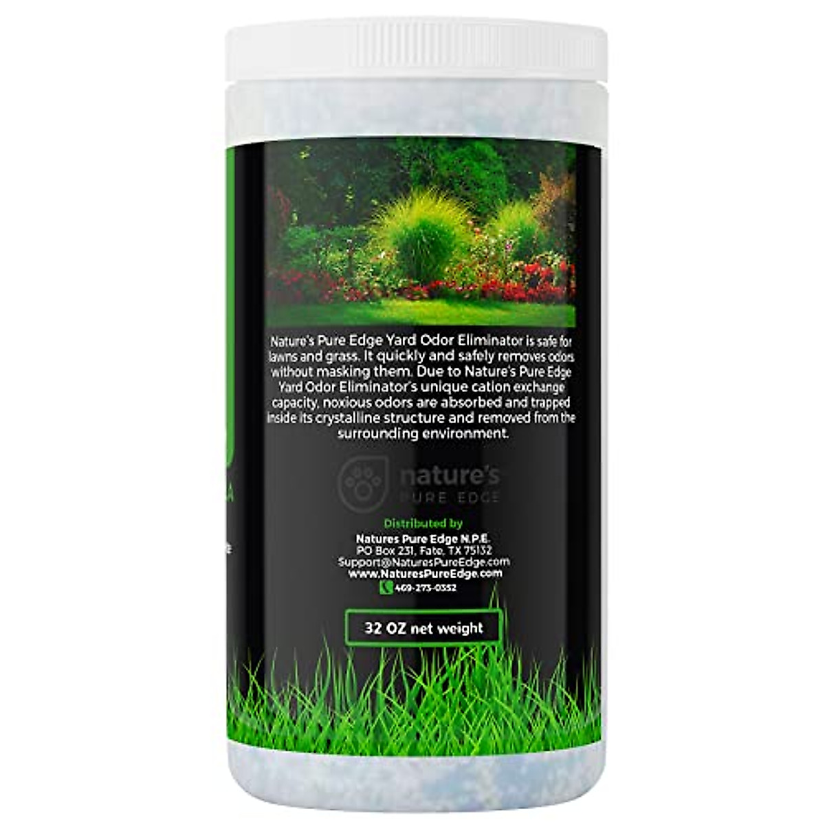 "Nature's Pure Edge,Yard Odor Eliminator. Perfect For Artificial Grass, Patio, Kennel, and Lawn. Instantly Removes Stool and Urine Odor. Long Lasting. Kid and Pet Safe.