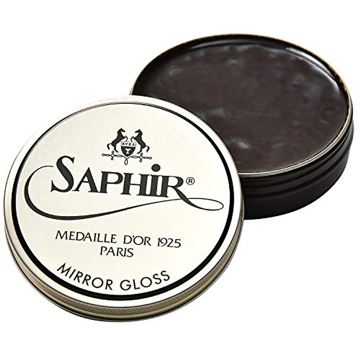 SAPHIR Medaille d’Or Mirror Gloss - Natural Wax Polish for Leather Shoes & Boots - Medium Brown