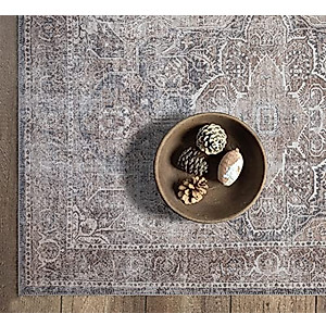 Adiva Rugs Machine Washable and Wipe Clean Area Rug, Living Room Rugs, Bedroom Rug, Water and Dirt Proof Runner Rug, Home Decor (Brown, 2' x 3')