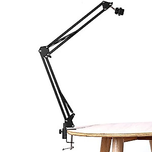 WANBY Overhead Phone Stand Articulating Arm Table Stand Mount Flexible 360° Rotation Cell Phone Clip Holder for All Smart Phone Microphone