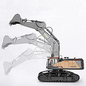 Gemini&Genius Excavator Toy for Kids, Metal Construction Vehicle Track Excavator Toy 1/50 Digger Vehicle Toy, Multi-Articular Movable Excavator Arm and 360 Degree Rotate Cab Truck Toy for Kids