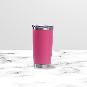 20 oz Stainless Steel Double Wall Vacuum Vasos Travel Cup Tumbler Thermal Coffee Mug Cup With Lid (Hot Pink)