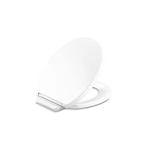 KOHLER K-26802-0 Impro ReadyLatch Quiet Close Round-Front Toilet Seat, Round Toilet Seat, Soft Close Toilet Seat, White