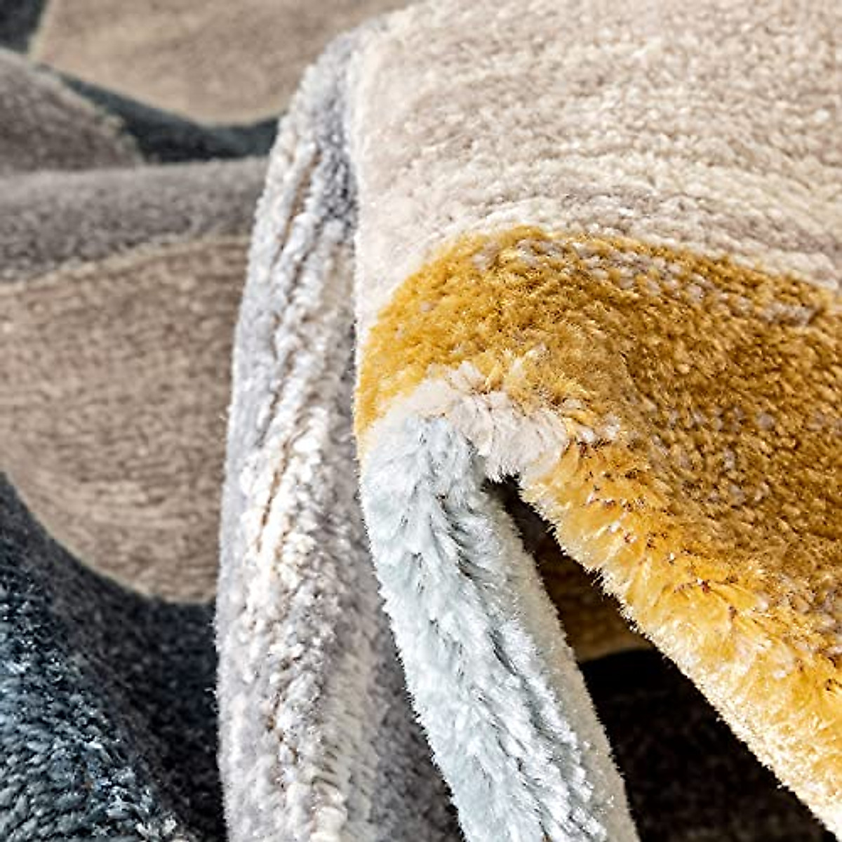 Well Woven Everleigh Honeycomb Hexagon Geometric Blue, Mustard Gold, Grey Area Rug 8x11 (7'10" x 9'10")