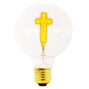 Mandala Crafts Christian Light Bulb Crucifix Bulb Jesus on The Cross Catholic Novelty Bulb 3W 120V for Pendant String Night Light (Standard Base 1 Bulb)