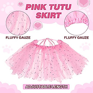 5 Pack Dog Birthday Party Supplies Pink Dog Birthday Set Included Dog Hat Bandana Happy Birthday Banner Dog Tutu and Birthday Cake Dog Party Decorations for Small Medium Large Dog Pet