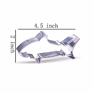 4.5 inch Shark Cookie Cutter - Stainless Steel