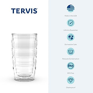 Tervis Live to Dance Made in USA Double Walled Insulated Tumbler Cup Keeps Drinks Cold & Hot, 10oz Wavy - No Lid, Emblem