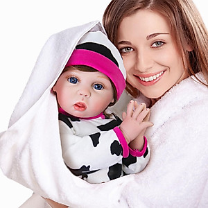 Aori Reborn Baby Dolls - 22" Realistic Newborn Girl Doll, Lifelike Baby Girl Dolls, Gift for Kids, Grandma, Collectors