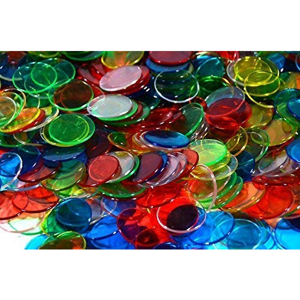 Regal Games - 1,000 Transparent Bingo Chips - 3/4 Inch - for Large Group Games, Game Night, Bingo Hall, & Educational Activities - Ages 5+ - 1,000 Count - Perfect for Bulk Purchasing