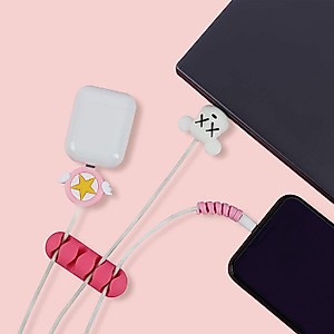 Cute Cable Protector, 8 Pack USB Charger Protector for iPhone iPad Cable, Animal Bite Charging Protector and Cord Holder, Charger Cable Saver Phone Accessory Cable Buddies (8Pack)
