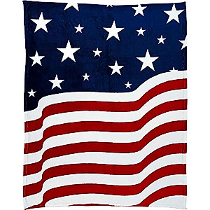 USA Star Spangled Banner Super Plush Blanket - 50x60 Soft Throw Blanket - Perfect for Cuddle Season!