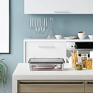 Cabilock 3Pcs Silverware Organizer Countertop Utensil Holder for Countertop with Lid Kitchen Silverware Organizer Plastic Silverware Tray for Drawer Utensil Organizer Black