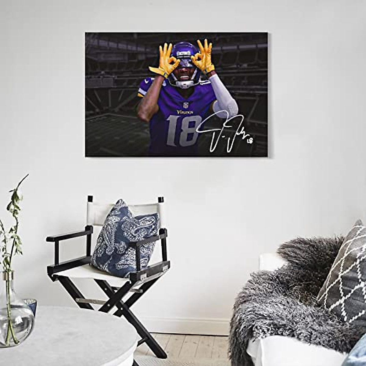 DANIMAMA Sports Star Justin Jefferson Signed Poster Painting Canvas Wall Art 08x12inch(20x30cm)