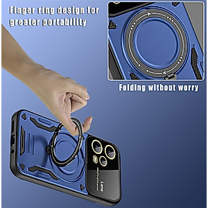 Ephoou Case for Xiaomi Redmi Note 12 Pro 5G with Ring Kickstand, Lens All-Inclusive Protection New Large Window Shockproof Anti-Scratch Cover Case for Redmi Note 12 Pro 5G/ Poco X5 Pro YD-Black