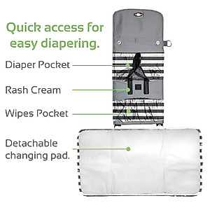 LillyBit Uptown Diaper Clutch (Black and White Stripes)