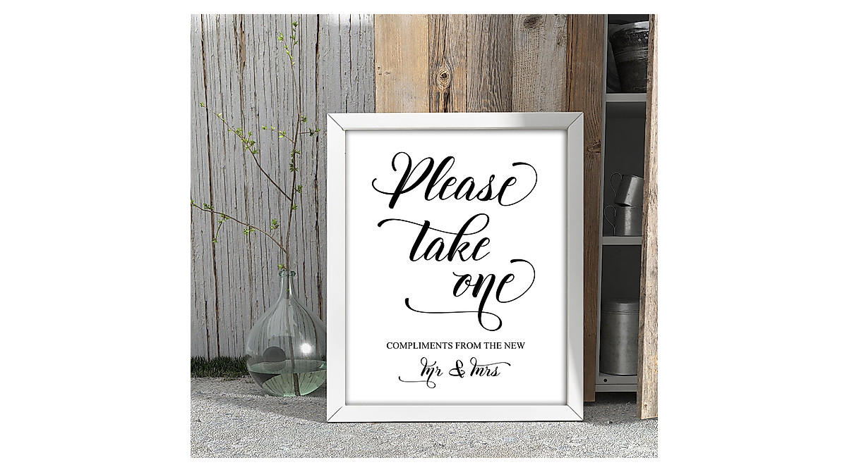 Please Take One Wedding Sign | Elegant Party Decor by Darling Souvenir