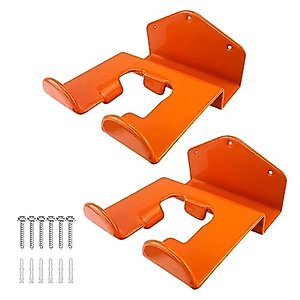HEVIRGO 2Pcs Garage Tool Organizer Wall Mount,Wall Mounted Grass Trimmer Racks Lawn Trimmer Holders Rustproof Easy Installation Heavy Duty Ladder Hooks,Mounted Grass Trimmer Rack 2pcs
