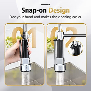 Totopia Pull Down Kitchen Faucet, Stainless Steel Kitchen Sink Faucet with Sprayer, 2-spout, Single-Handle Control, High Arc Spring Design, Easy Installation,Brushed Nickel