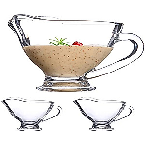 Crystal Gravy Boat - Pack of 2 - Gravy Server Sauce Boat - gravy saucer perfect party decorations dinner