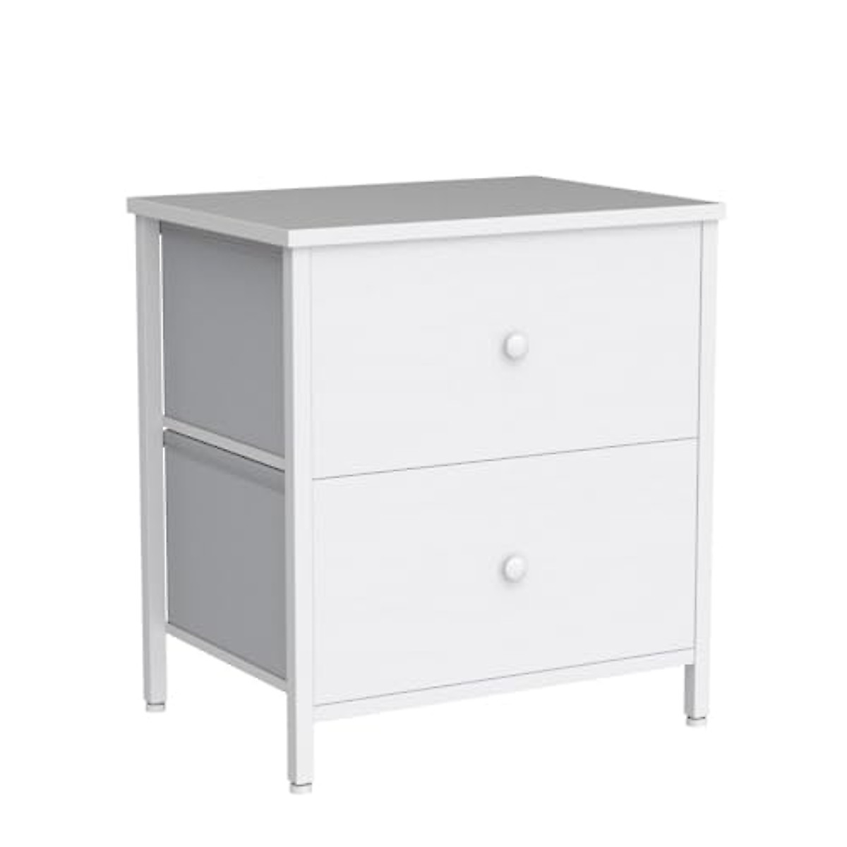 BOLUO White Nightstands Set of 2, 2 Drawer Dresser for Bedroom Night Stand Small Dresser End Table with Drawers Modern