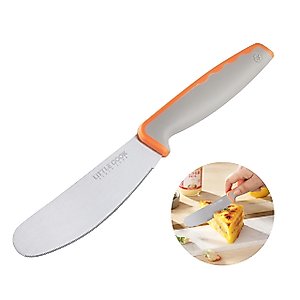 Butter Knife Spreader, Little Cook 4.7 Inch Sandwich Butter Spreader Knife, Stainless Steel Spreaders for Food with Serrated Edge , Great for Butter, Cheese, Peanut, Sandwhich, Jam, Dishwasher Safe