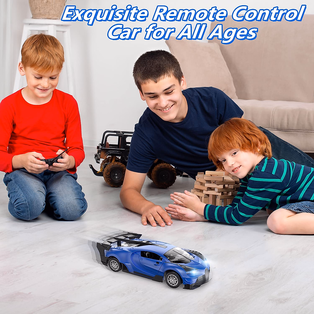 Cusocue Remote Control Car,1:43 Scale RC Cars Toy Off Road Mini Yellow Racing Truck Pickup Cool Toys for Kids 3 4 5 6 7 8 9 Year Old Boys and Girls