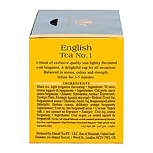Ahmad Tea English Tea No.1 Teabags, Black Tea, 20 ct (Pack of 1) - Caffeinated & Sugar-Free