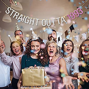 Deloklte Straight Outta 1993 Banner - Happy 30th Birthday Party Decoration for Women - Cheers to 30 Years, Fabulous Since 1993 Birthday Party Banner Photo Booth Props