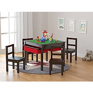 UTEX Child's Wooden Chair Pair for Play or Activity, Set of 2, Espresso …