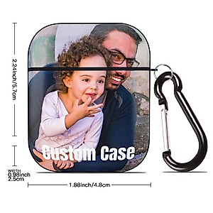 Personalized Airpod Case for Apple AirPods 1 & 2 Gerneration with Keychain, Custom Airpods Case Cover with Your Name & Photo for Men and Women