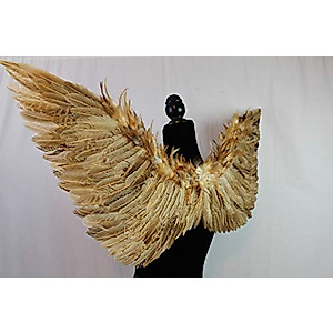 Nature Brown Turkey and goose Feather, Angel Wings Costume, Party, Photography Fun Dress Up Angel Wing (Nature -002)
