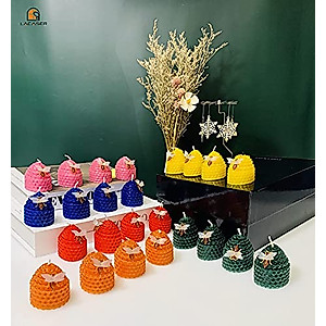 Lacaser Natural Beeswax Votive Candles Bulk Set of 24, Dripless & Smokeless & Unscented, 6 Colors Available, Gift Box Packed