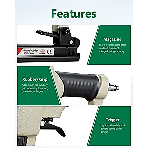 meite 7116B Upholstery Stapler -22 Gauge 3/8-Inch Crown or C Crown 1/4-Inch to 5/8-Inch Length Pneumatic Fine Wire Stapler