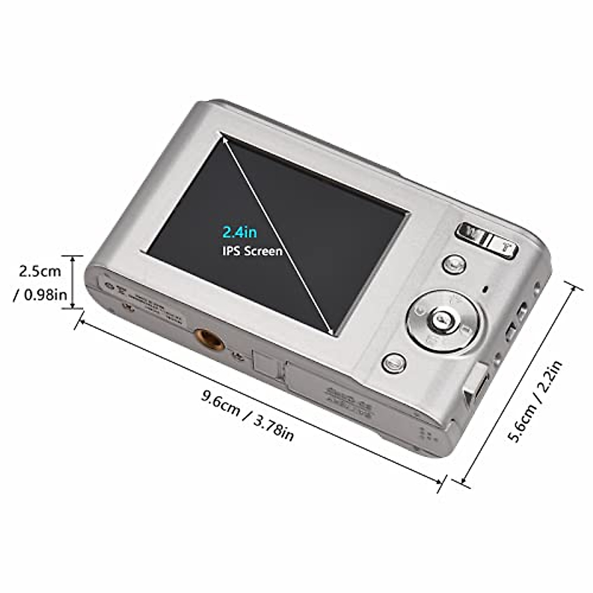 CalmGeek Portable Digital Camera 48MP 1080P 2.4-inch IPS Screen 16X Zoom Auto Focus Self-Timer 128GB Extended Memory Face Detection -Shaking with 2pcs Batteries Hand Strap Carry Pouch