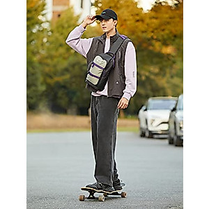 EVER ADVANCED Crossbody Sling Bag for Men Women Shoulder Bag, Small One Strap Backpack Lightweight Chest Bags for Travel, Hiking, Dog Walking, Cycling, Capacity 7L, Grey