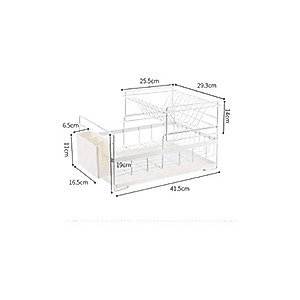 STRAW Drain Rack - Drainer, Dish Drainers Draining Kitchen Organizer Shelf Sink Drainer with Tray Drain Rack Cutlery Holder Glass Holder (Color : Black)