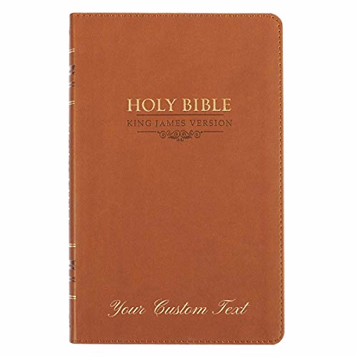 Personalized Custom Text Your Name KJV Holy Bible Gift Edition LuxLeather Brown King James Version Bible Custom Made Gift for Baptism Christenings Birthdays Celebrations