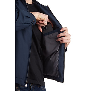 Perry Ellis Men's Golf Jacket - Lightweight Microfiber Water Resistant Windbreaker Jacket for Men with Cinched Waist (S-XL), Size Large, Dark Sapphire