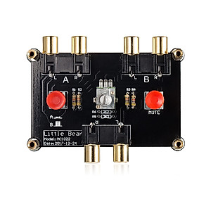 Little Bear MC1022 Mini Audio Switcher, 2-Way RCA Stereo Passive Selector, AB Switch Box Splitter for PC/Player/Headphone/Amplifier/Speaker