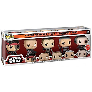 Funko Pop! Star Wars Hunter | Wrecker | Tech | Crossair | Echo (The Bad Batch) Pack-5 | 57263