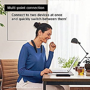 Sony SRS-NB10 Wireless Neckband Bluetooth Speaker Comfortable and Lightweight with Technology to Work from Home, Built-in mic, 20 Hours of Battery Life, and IPX4 Splash-Resistant- Charcoal Gray
