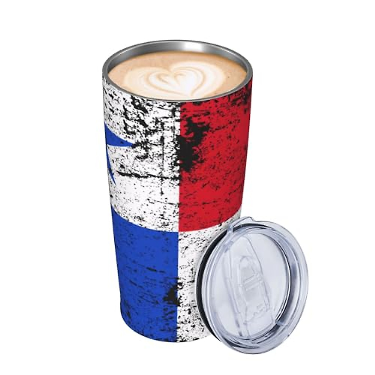 VKKOEWL Vintage Panama Flag Stainless Steel Insulated Tumbler 20 Oz Travel Water Bottle Coffee Mug Drink Cup With Lid Straw
