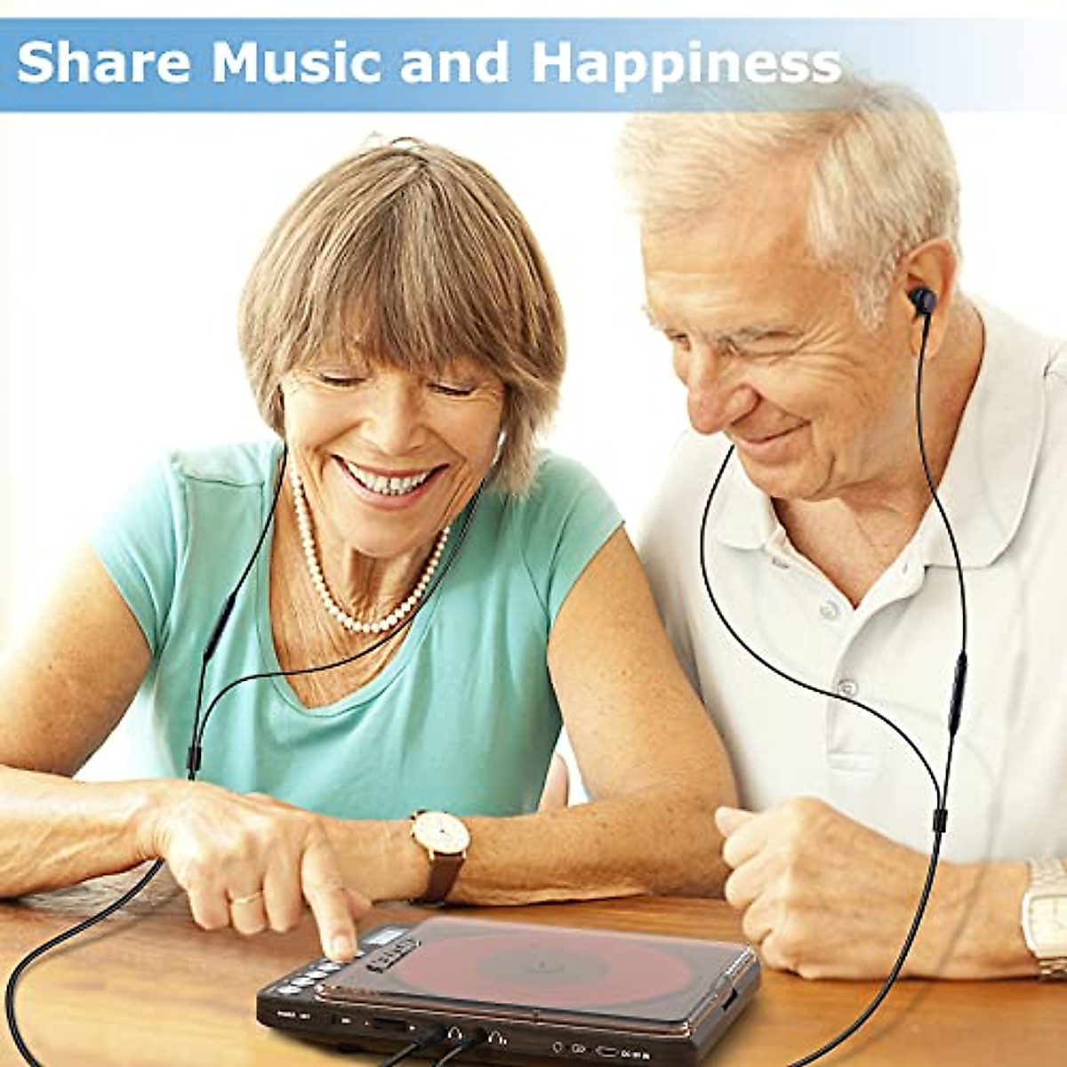 CD Player Portable,Portable CD Player with Built-in Speakers,Rechargeable CD Player for Car with FM Transmitter,Walkman CD Player with Dual Headphones Jack for Kids Elderly,Anti- Shock Protection